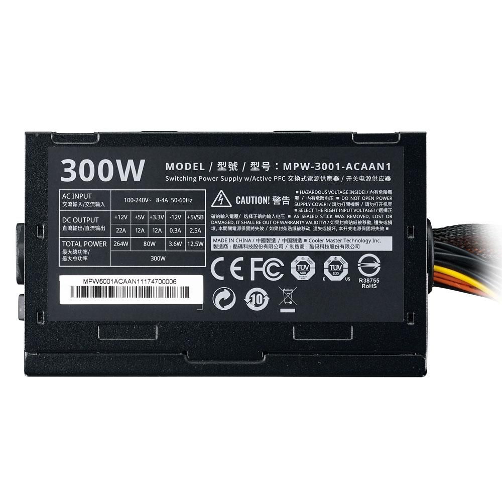 Fonte 300W CoolerMaster Elite V3 - MPW-3001-ACAAN1 | ChipByte Informática