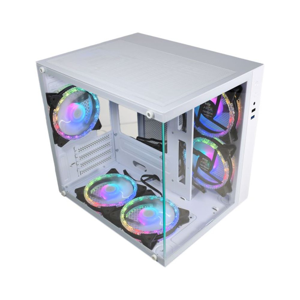 Gabinete Gamer K-Mex Aquario Branco CG-W2SB Mid Tower Lateral em Vidro ...