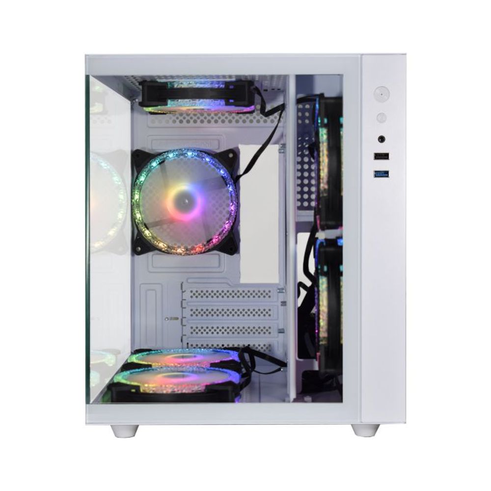 Gabinete Gamer K-Mex Aquario Branco CG-W2SB Mid Tower Lateral em Vidro ...