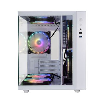 Gabinete Gamer K-Mex Aquario Branco CG-W2SB Mid Tower Lateral em Vidro ...