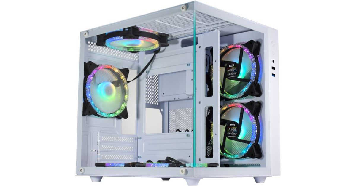 Gabinete Gamer K-Mex Aquario Branco CG-W2SB Mid Tower Lateral em Vidro ...