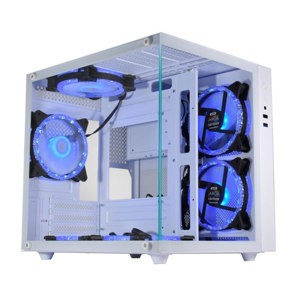 Gabinete Gamer K-Mex Aquario Branco CG-W2SB Mid Tower Lateral em Vidro ...