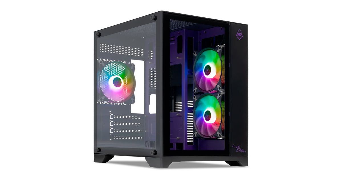 Gabinete Gamer Mancer CV100 Purple Edition Aquário Lateral em Vidro ...
