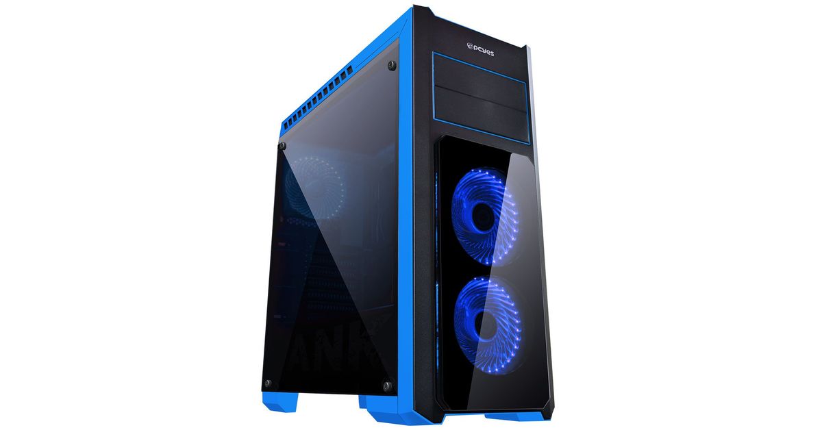 Gabinete Gamer Pcyes Tank Azul C/ 3 Fans LED Azul - TANPAAZ3FCVT ...