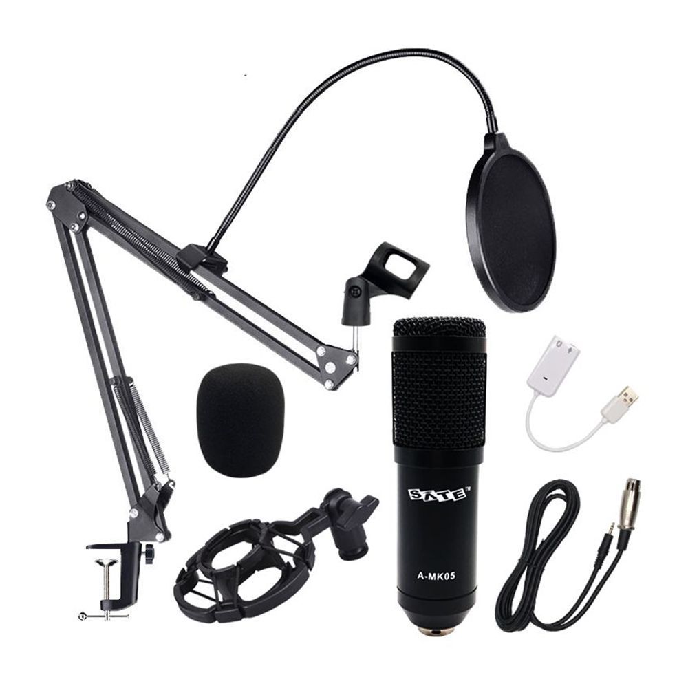 Microfone Satellite A-MK05 Live Broadcast Preto Com Braço Articulado ...