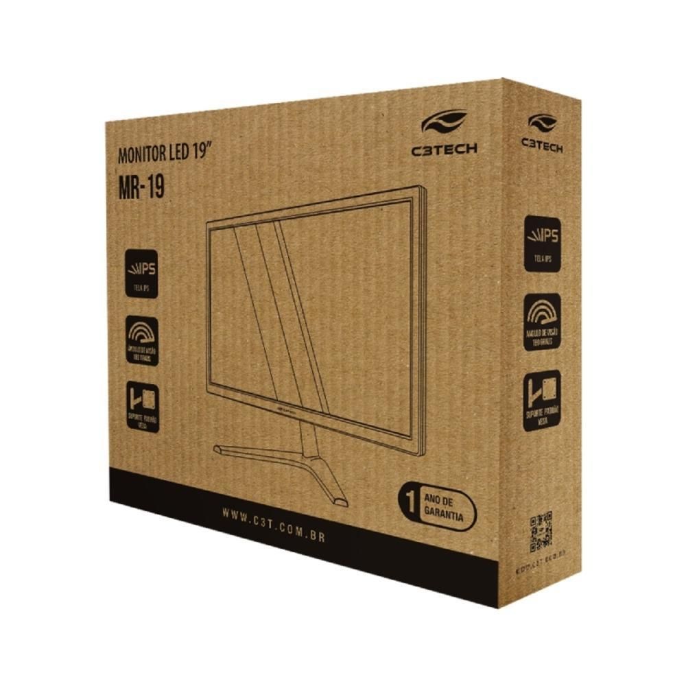 Monitor C3Tech 19.5" LED IPS MR-19 VGA/HDMI | ChipByte Informática