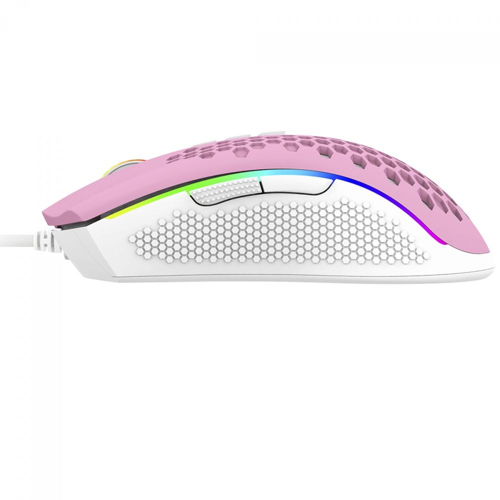 Mouse Gamer USB Redragon Storm RGB Rosa Com Branco 12400DPI 8 Botões ...