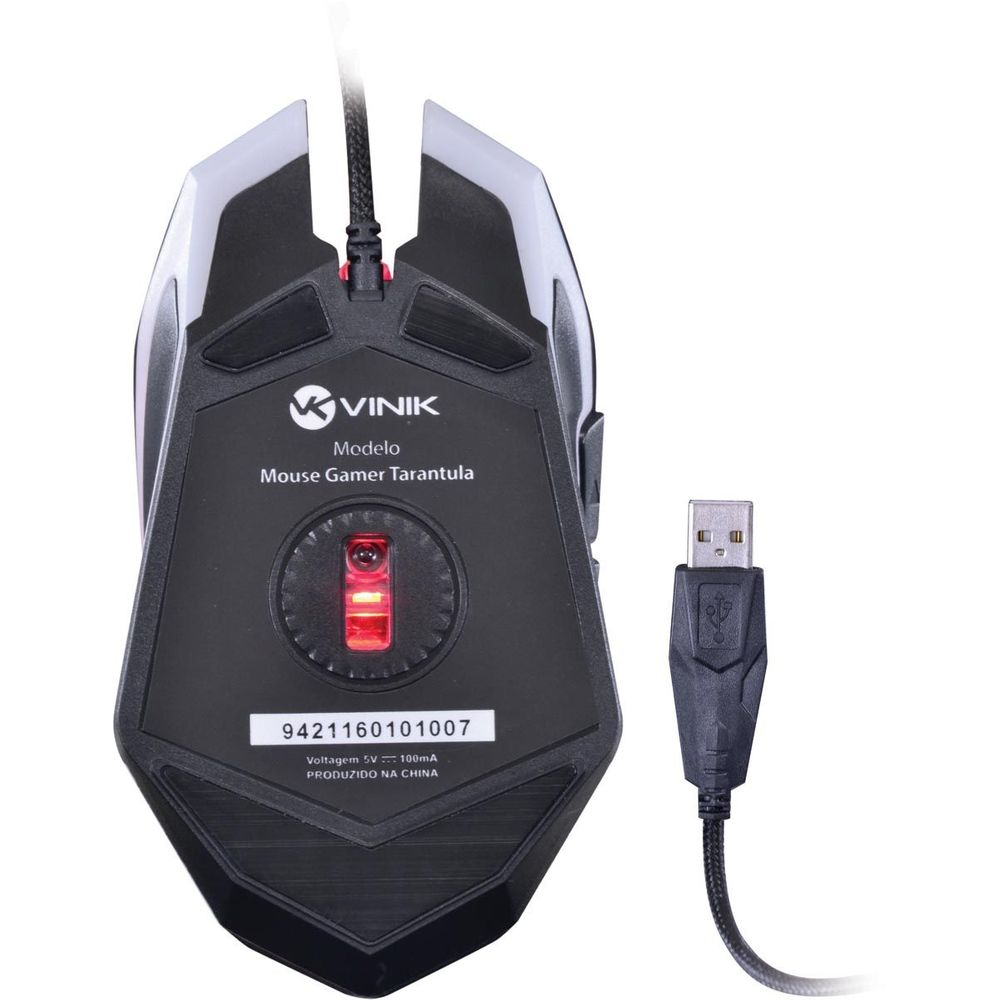 Mouse USB Vinik VX Tarantula Gamer 2400DPI | ChipByte Informática
