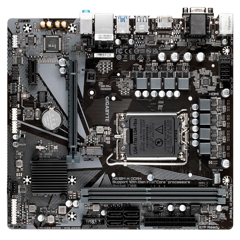 Placa Mãe Gigabyte H610M H Intel LGA1700 Chipset INTEL H610 DDR4 | ChipByte Informática