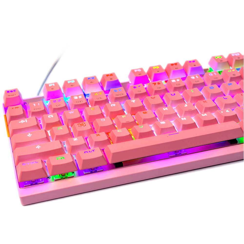 Teclado Mecânico USB Motospeed CK82 Rosa RGB FMSTC0039AZL Switch Blue ...