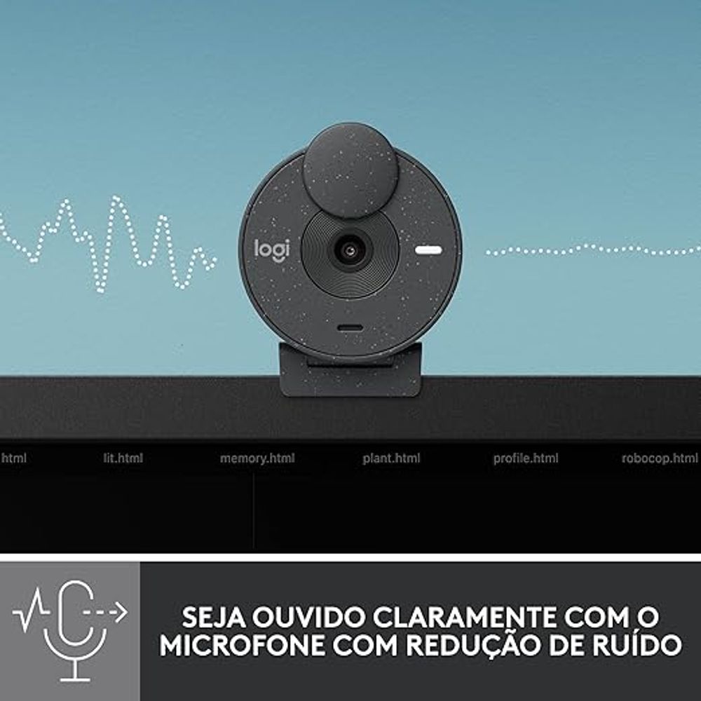 WebCam Logitech Brio 300 FULL HD 1080P USB-C Preta - 960-001413 ...